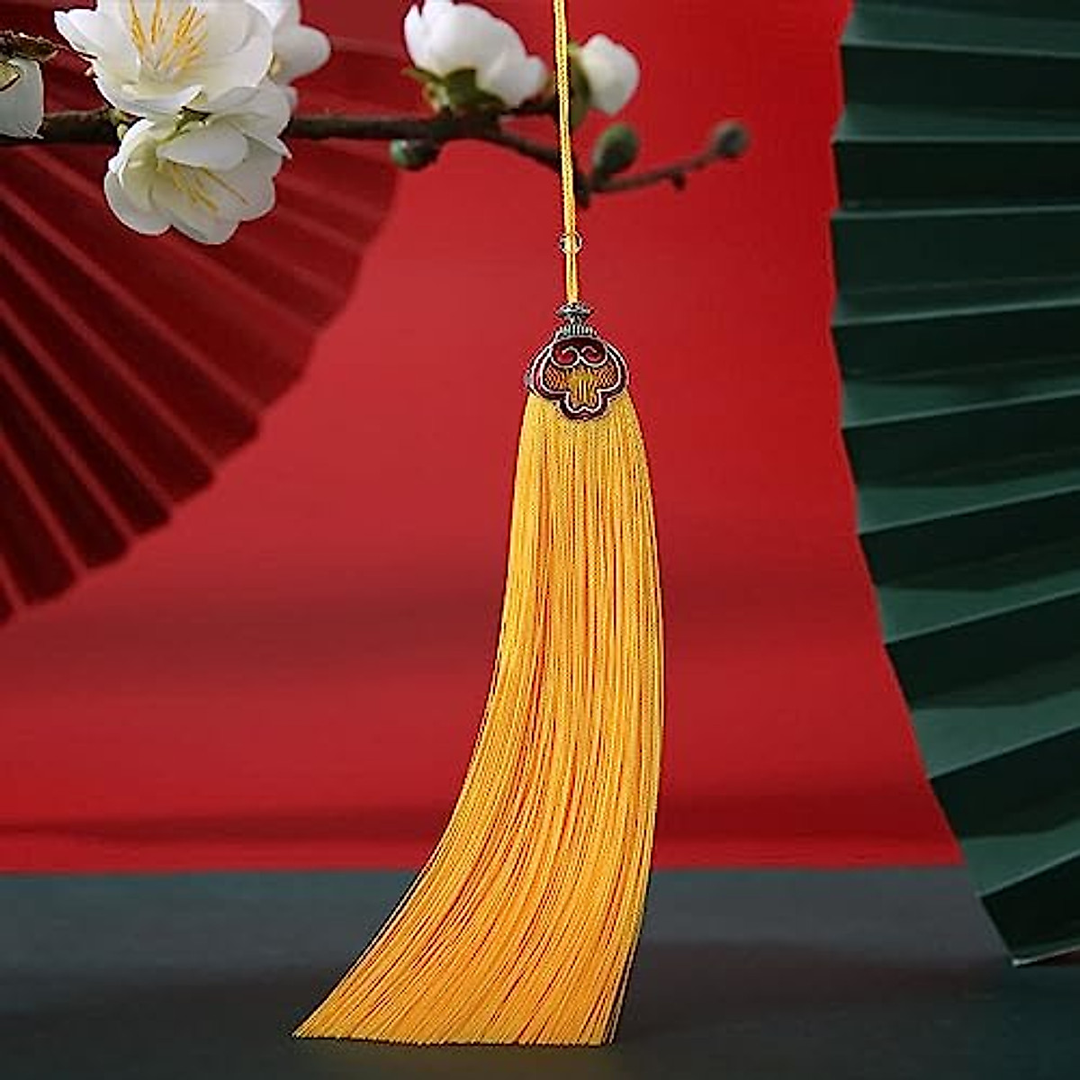 qbodp 20 Pieces Tassels Bulk,13cm Long Tassel Hanging Ornament,Handmade Craft Tassels for Bookmarks,Keychain,Gift Tag,Crafts and Jewelry Making,Yellow