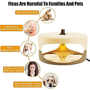 Flea Trap Indoor, Sticky Bed Bug Trap Indoor Pest Control Trapper Insect Killer 2 Glue Discs Light Bulbs