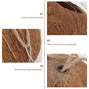 Hanging Coconut Shell Bird Nest Natural Coconut Hideaway Bird House Hut Breeding Nesting Bird Cage Box for Hamster Parakeets Love Birds Canary