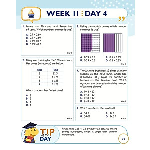 4th Grade Common Core Math: Daily Practice Workbook - Part I: Multiple Choice | 1000+ Practice Questions and Video Explanations | Argo Brothers (Next Generation Learning Standards Aligned (NGSS))