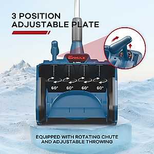 Cordless Snow Shovel, 40V | 13-Inch | Cordless Snow Blower, Battery Powered Snow Blower with Directional Plate & Adjustable Front Handle (2 * 20V Battery & Dual Quick Charger Included)