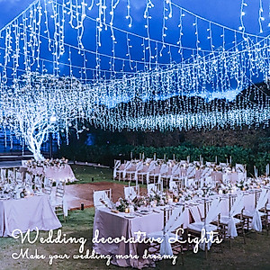 JMEXSUSS 77.6FT 800 LED Icicle Christmas Lights Outdoor, 8 Modes White Icicle Lights Outdoor Waterproof, Connectable Ice Lights Outdoor Christmas String Lights for House Wedding Christmas Decoration