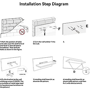Boswillon Wall Mounted Floating Shelves, 4 Sets Farmhouse Wall Shelves for Bedroom with Invisible Brackets, Modern Shelves for Wall Decor, Wall Shelf for Bathroom, Kitchen, Living Room – Grey