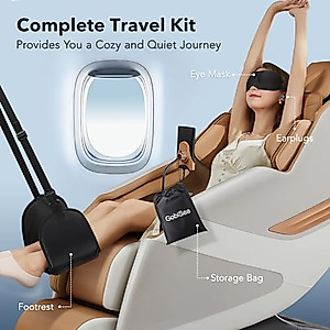 GobiSea Airplane Foot Rest Foot Hammock for Plane Travel - Portable Airplane Footrest Memory Foam Airplane Foot Hammock with Flat Rigid Base - Travel Essentials - Black