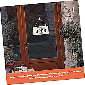 Double-sided business listing open signs for business open closed sign cafe wall art neon open sign business supplies front door wall signs Christmas Work Wooden white Ornament
