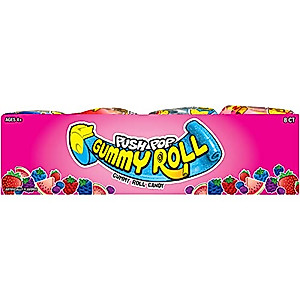 Push Pop Gummy Roll 8 Count Variety Pack - Individual Gummy Candy with Assorted Fruity Flavors, Fun Candy for Gifts