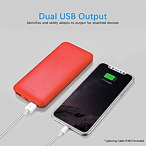 Miady 3-Pack 10000mAh Dual USB Portable Charger, Fast Charging Power Bank with USB C Input, Backup Charger for iPhone X, Galaxy S9, Pixel 3 and etc