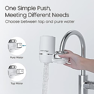Waterdrop Ultra Filtration System for Skin Care, Faucet Water Filter, 320 Gallons Longer Life Faucet, Tap Water Filter, Reduces Chlorine, Fits Standard Faucets, WD-FC-02 (1 Filter Included)
