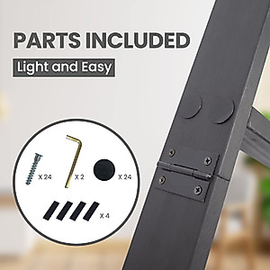 HYBDAMAI Blanket Ladder, 6-Tier Wooden Quilt Stand, Decorative Ladder Shelf, Leaning Shelf, Wall Leaning Blanket Ladder Towel Storage Rack for Living Room (Black)