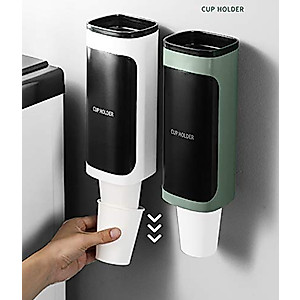 Wall Mount Paper Cup Dispenser,3Oz - 5Oz Disposable Small Cups for Home Office Gym (White)