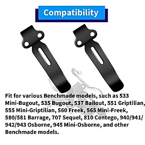 Tsinghwang 2 PCS Black Deep Carry Pocket Clip Compatible with 535 with Screws