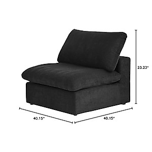 Sdorens Convertible Modular Sectional Sofa, Armless Chair, Customizable Modular Sectional Sofa for Living Room Office Apartment, Black