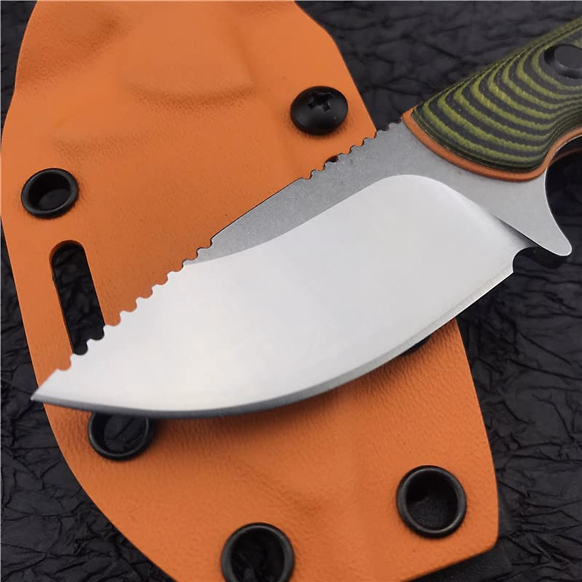 Generies Brands Outdoor Hunt Hidden Canyon Hunter EDC Fixed Blade Knife 2.79" 8Cr13Mov Drop Point, G10 Handles, Kydex Sheath,Gift For Men (G10 Handle)