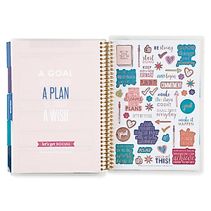 A5 Spiral - Bound Budget Planner. Savings Tracker, 72 Month-At-A-Glance Pages and 4 Pages of Debt Trackers. 13 Tabs. 160 Pages of Thick 80 Lb. Mohawk Paper. Sticker Sheet Included by Erin Condren.