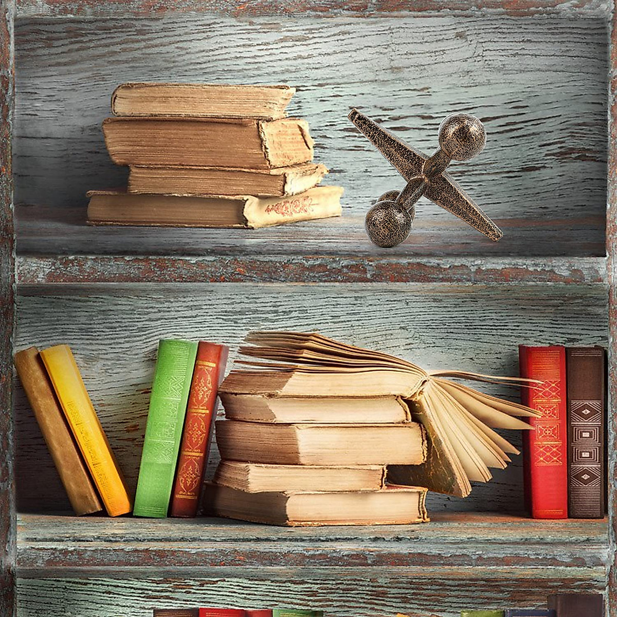 Tfro & Cile Cast Iron Jack Decor Metal Home Decoration Decorative Gold Shelf Bookend Doorstop Sculpture Rust Painted Paperweight