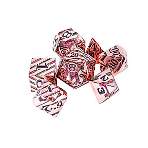 Copper Vein of Magic DND Metal Dice Set for Dungeons and Dragons Gifts, D&D, D and D, Pathfinder, Accessories, D20, Polyhedral, Resin Dice, Metal, Dice Tray, Tower, Bag, Box