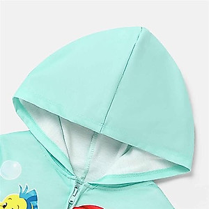 Disney Princess Toddler Big Kid Girls' Hoodies Fashion Zip-Up Long Sleeves Sweatshirts Top, Green, 4-5 Years