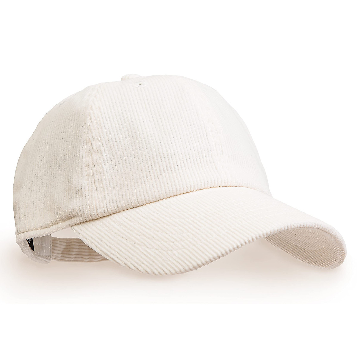 Plaid Suede Womens Mens Corduroy Hat for Men Casual Everyday Baseball Cap with Adjustable Straps (Off White)