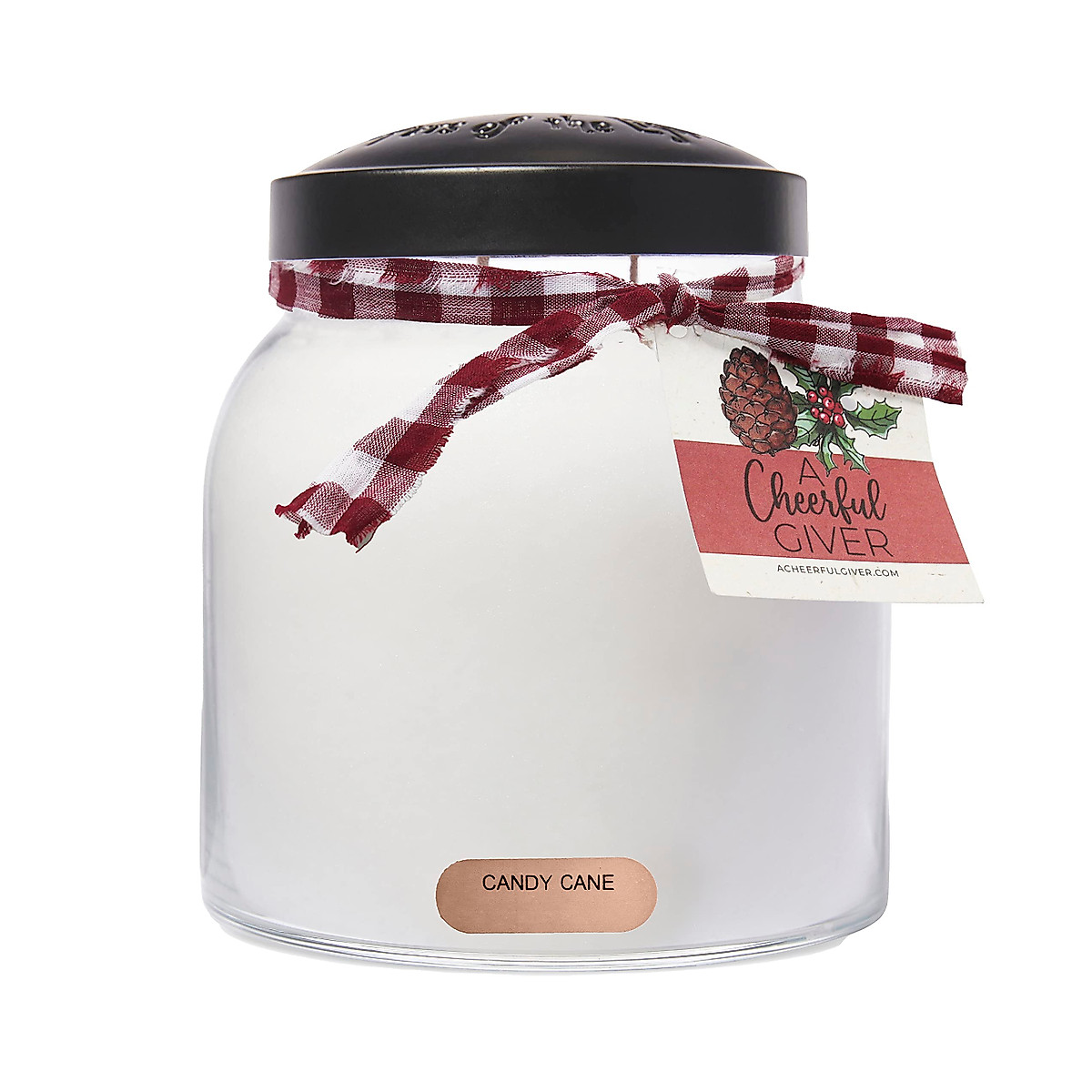 A Cheerful Giver - Candy Cane Special Edition - 34oz Papa Scented Candle Jar - Keepers of The Light - 155 Hours of Burn Time, Candles Gifts for Women