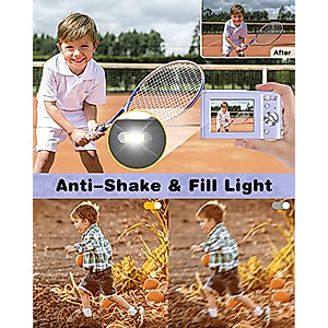 Digital Camera, Lecran FHD 1080P 36.0 Mega Pixels Vlogging Camera with 16X Digital Zoom, LCD Screen, Compact Portable Mini Cameras for Students, Teens, Kids (Purple)