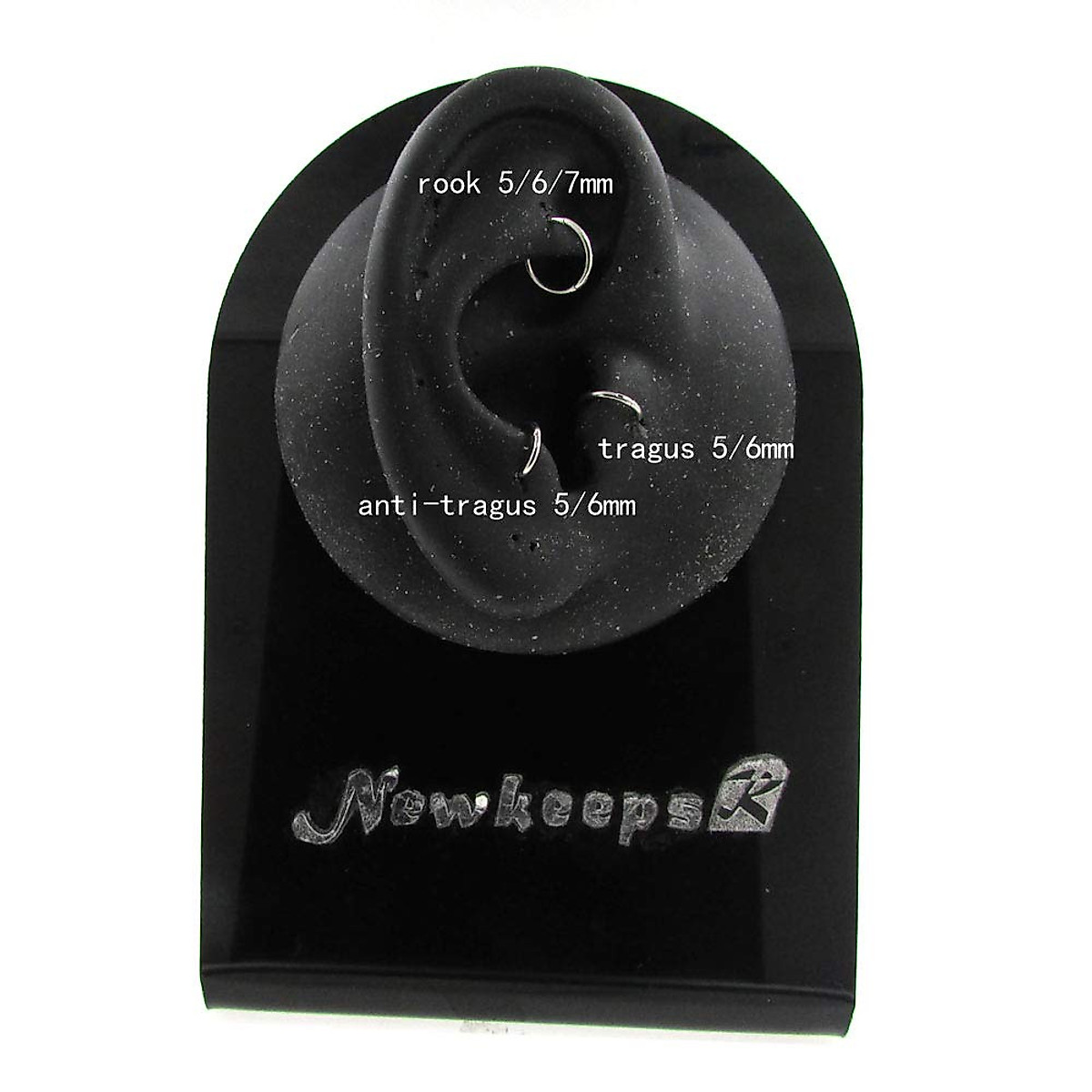 NewkeepsR 3PCS-0.8mm(20g) Nose Hoop Seamless Small Tiny Rings, 316L Steel Hinged Clicker Segment Cartilage Tragus Earrings-5/6/7mm