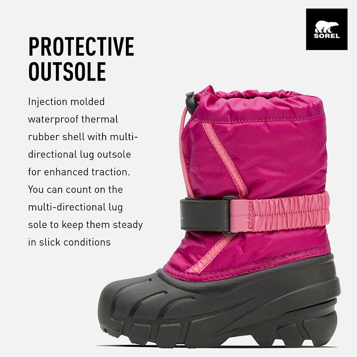 Sorel Youth Unisex Little Children's Flurry Boots - Deep Blush, Tropic Pink - Size 11