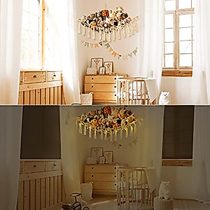 Stuffed Animal Net or Hammock Stuffed Animal Storage with Led Extra Large Stuffed Animal Net Boho Toy Hammock for Stuffed Animals Plush Cream Toy Storage Holder for Kids Bedroom (White)