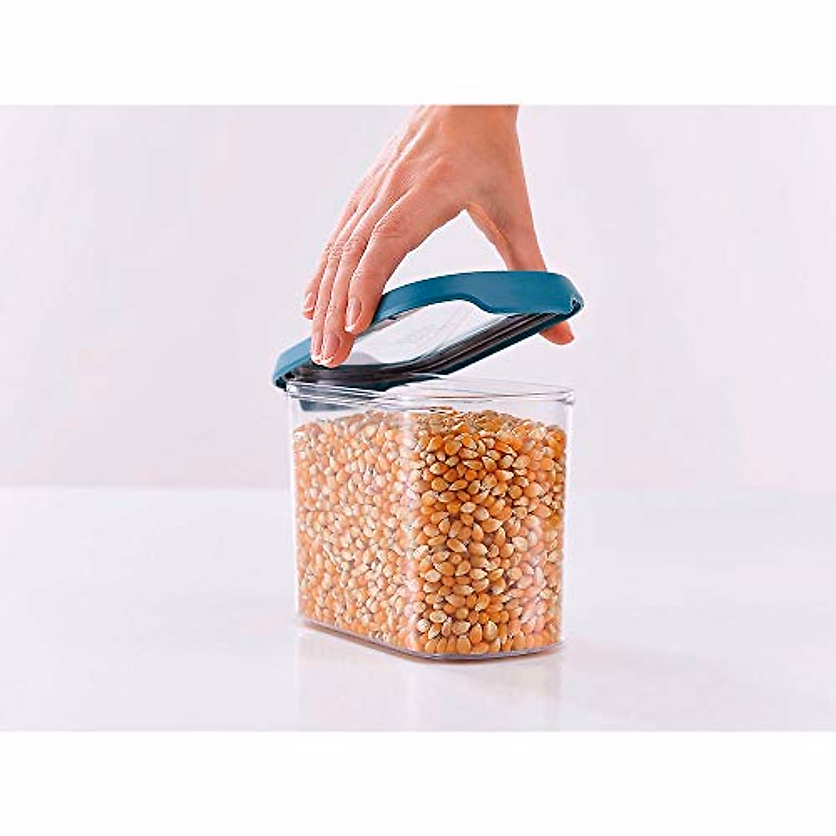 Joseph Joseph CupboardStore Airtight Easy Pour Food Container 3M Tape Undershelf Storage Hanger, 3-Piece Set - Large, Opal