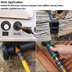 STYDDI Garden Hose Quick Release Connect Coupler, Metal Hose Fitting Quick Connector 3/4" GHT Male and Female - No Leaks Water Hoses Quick Disonnect Adapter, 4 Set