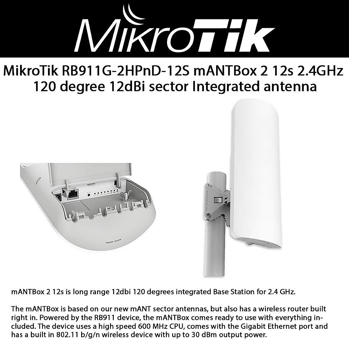 Mikrotik RB911G-2HPnD-12S Network Antenna 120 dBi Sector Antenna