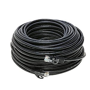 Cables Direct Online 100ft Black Cat5e Ethernet Network Patch Cable Internet Wire for Modem, Router, Pc, TV, Consoles