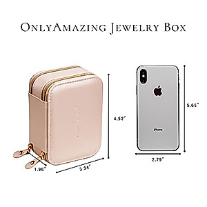 onlyamazing Mini Jewelry Travel Case,Small Travel Jewelry Organizer Portable Jewelry Box Travel Mini Storage Organizer