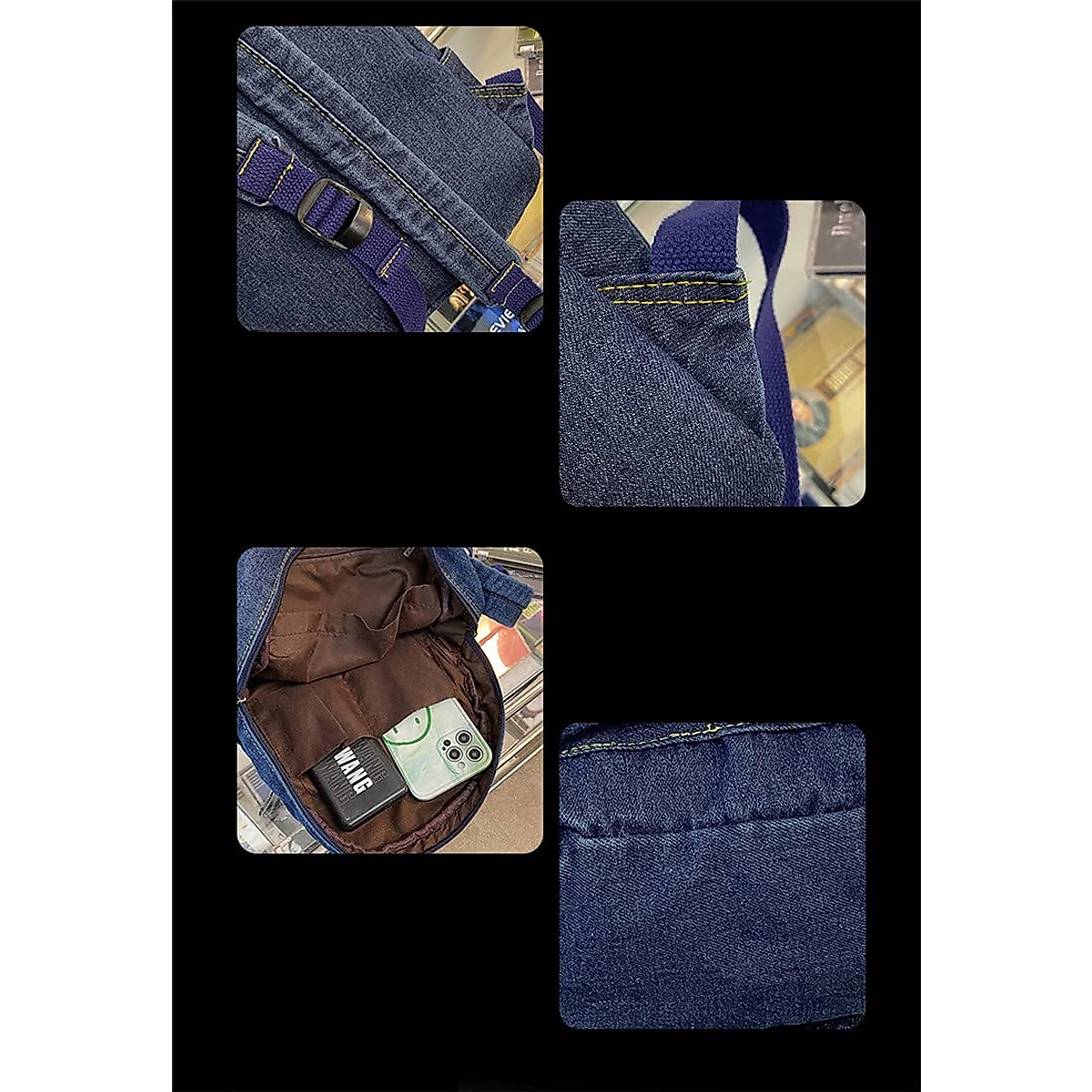 XPONNI Small Backpack Purse for Teen Girls Grunge Accessories Purse Backpack for Women Mini Backpack Purse (Light blue)