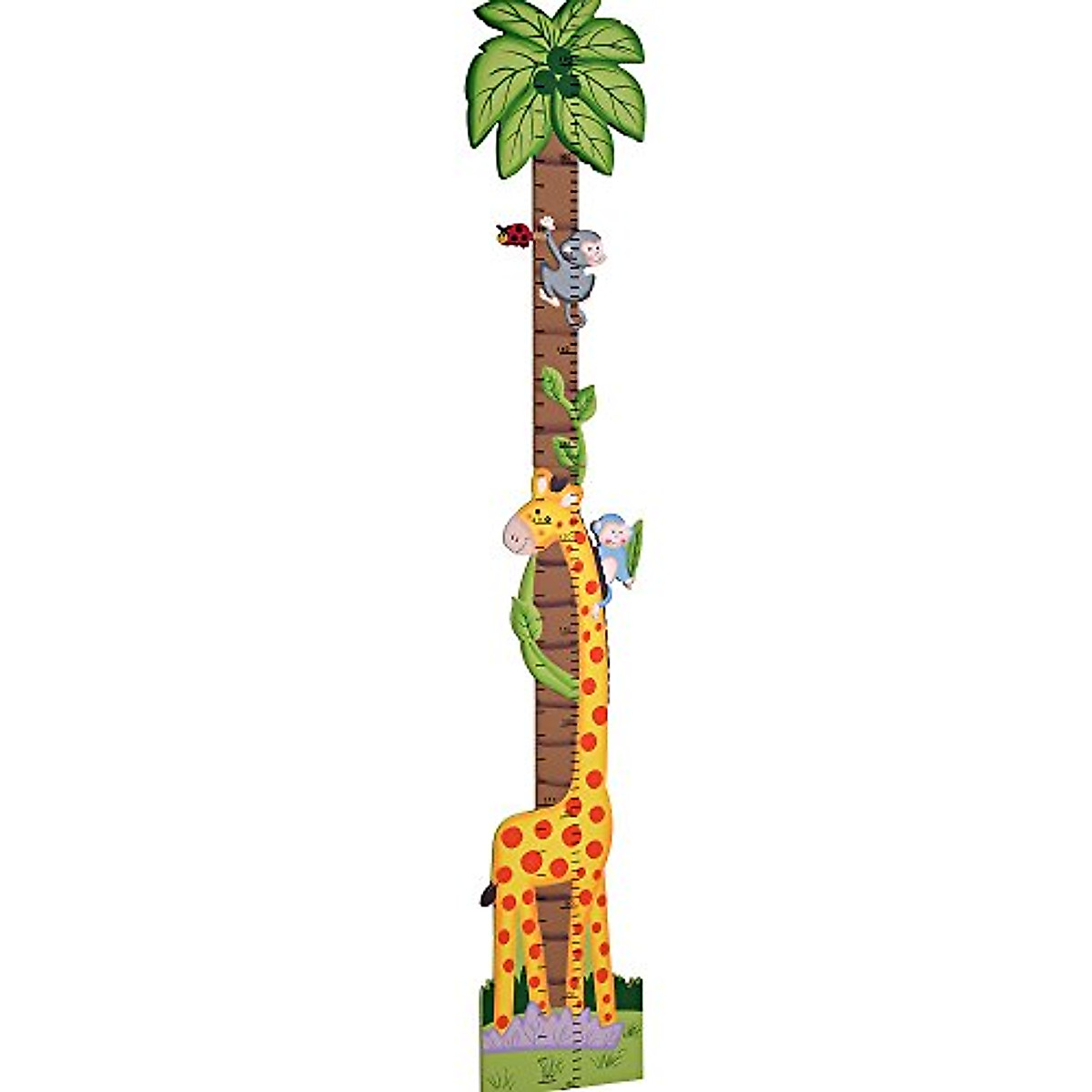 Fantasy Fields - Sunny Safari Animals Thematic Kids Wooden Growth Chart | Imagination Inspiring Hand Painted Details