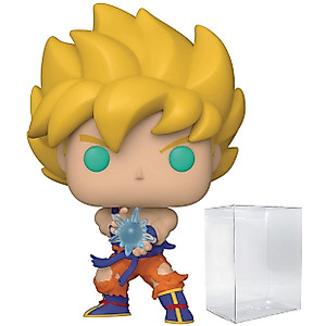 POP Dragon Ball Z - Super Saiyan Goku with Kamehameha Wave Funko Pop! Vinyl Figure (Bundled with Compatible Pop Box Protector Case), Multicolored, 3.75 inches