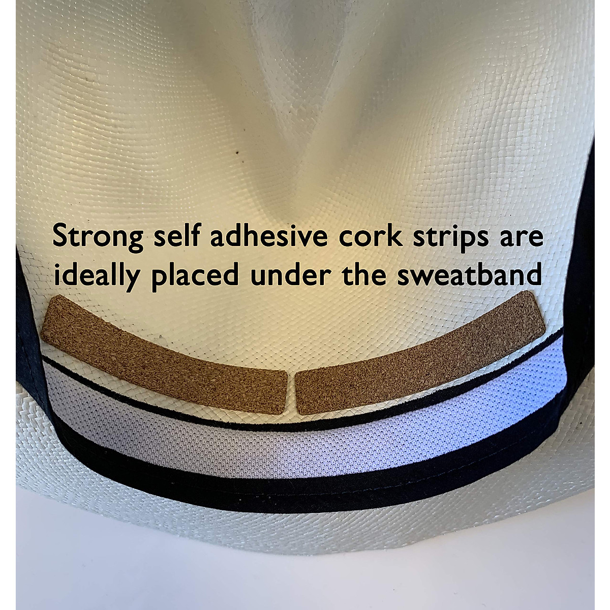Borges & Scott - Traditional Cork Hat Sizing Strips - Self Adhesive - Set of 6 Natural