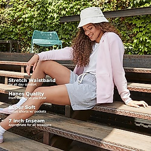 Hanes Women's Jersey Pocket Short with Outside Drawcord