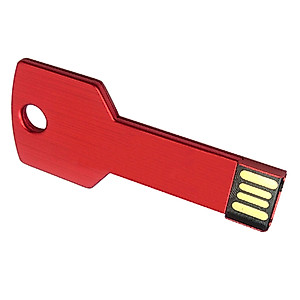Lot 5 USB Flash Drive 2GB Memory Pen Stick Wholesale Key Shape Bulk Pack (2GB, Red)