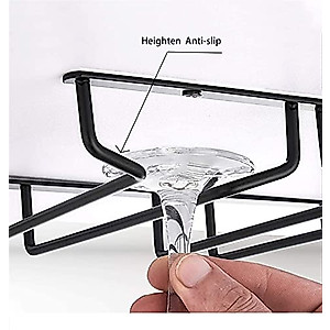 Wine Glass Shelf, Upside-down Home Goblet Iron Art Shelf, Wine Glass Hanging Storage Rack (Color : Black 4 Sets)