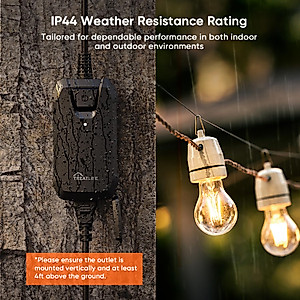 TREATLIFE Smart Dimmer Plug Outdoor Smart Plug Works with Alexa and Google Home, Light Dimmer APP Remote Control, Max Power 400W, IP44 Waterproof for Dimmable Outdoor Lights, Floor Lamp, Table Lamp