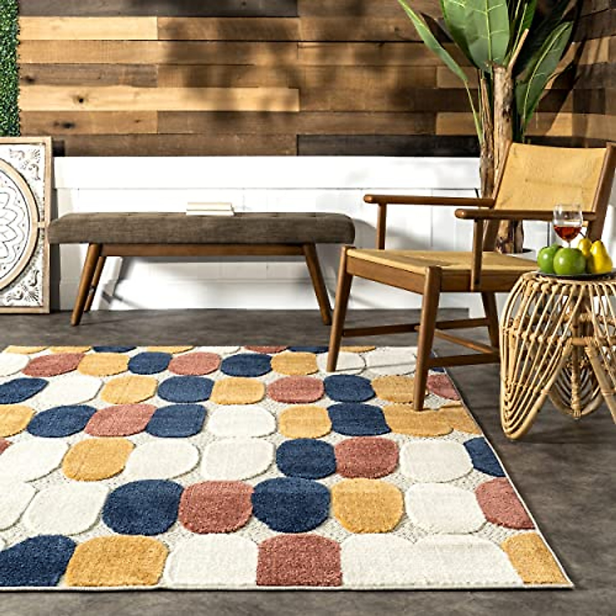 nuLOOM Randi Modern Geometric Indoor/Outoodr Area Rug, 5' 3" x 7' 7", Beige