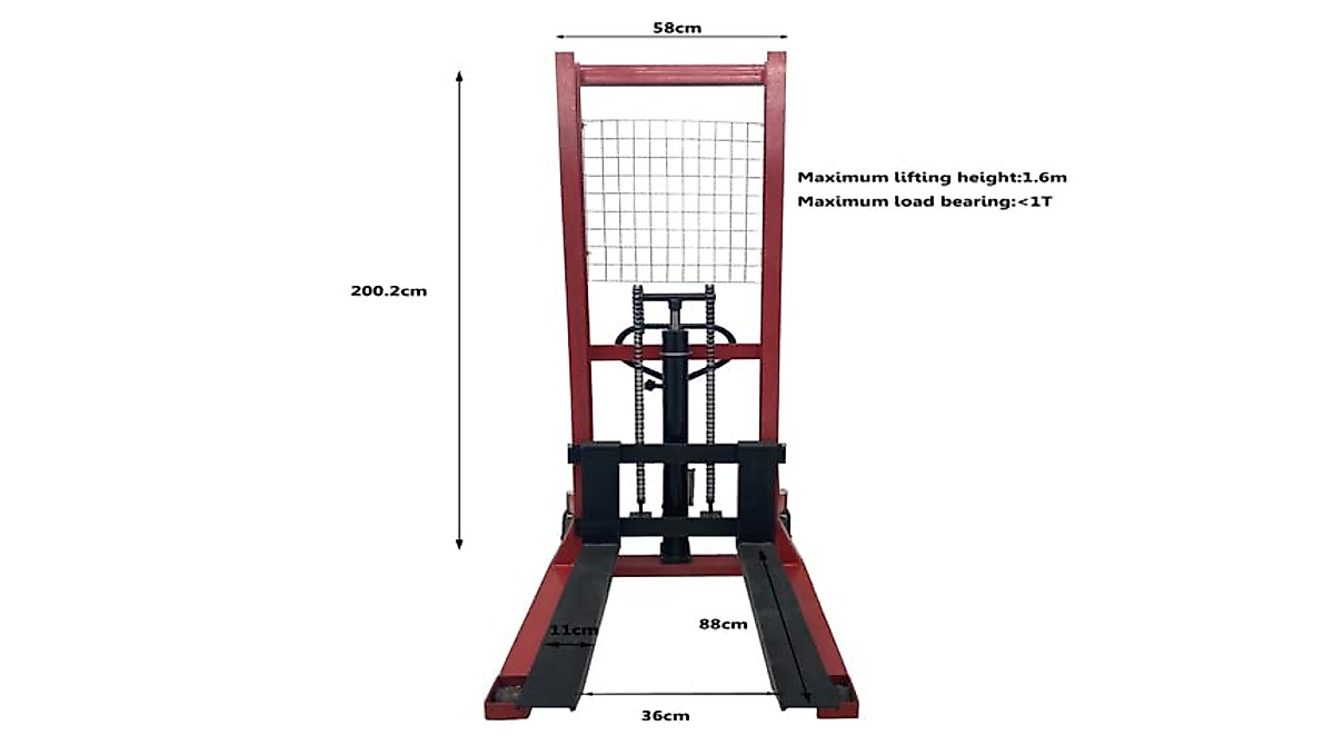 TECHTONGDA Hydraulic Hand Pump Stacker - 2200lbs Capacity