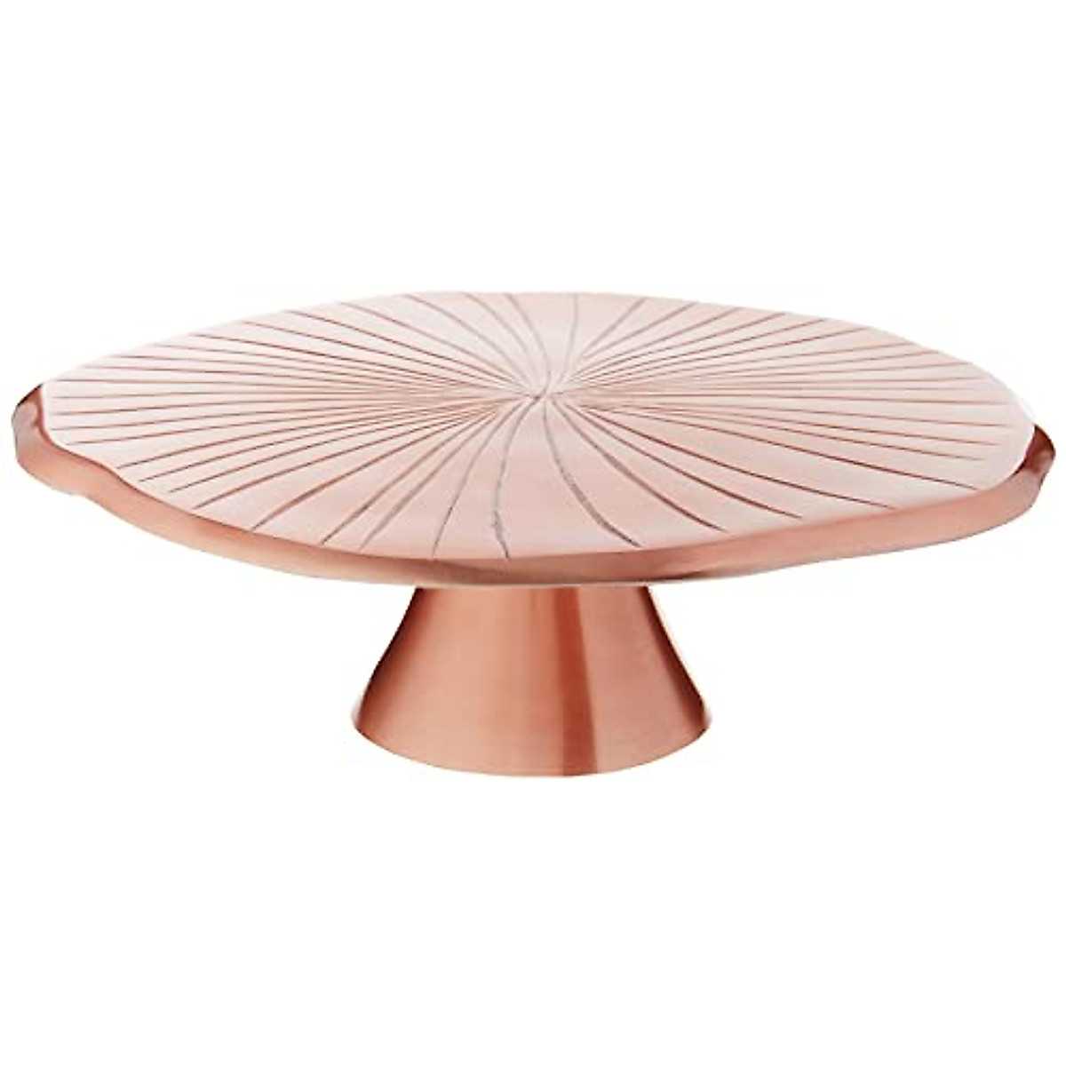 Old Dutch Rose Gold Lily Pad, 12½" D. Cake Stand Serving, 12.5-Inch