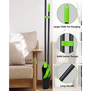 Broom and Dustpan Set, Broom and Dustpan, Broom and Dustpan Set for Home, Upgrade 52" Long Handle Broom with Stand Up Dustpan Combo Set for Office Home Kitchen Lobby Floor Use, Dust pan and Broom Set