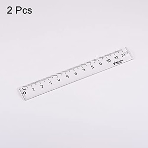 HARFINGTON 2pcs Straight Plastic Ruler 12cm Metric Plastic Clear Measuring Tool for Classrooms Home Office