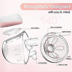 Hands Free Breast Pump, Electric Breast Pumps, 12 Levels 3 Modes Double Wearable Breastpump, Portable 1200mAH, LCD, Quiet and Painless, Leak-Proof 140° Silicone, Comfortable Breastfeeding Necessities