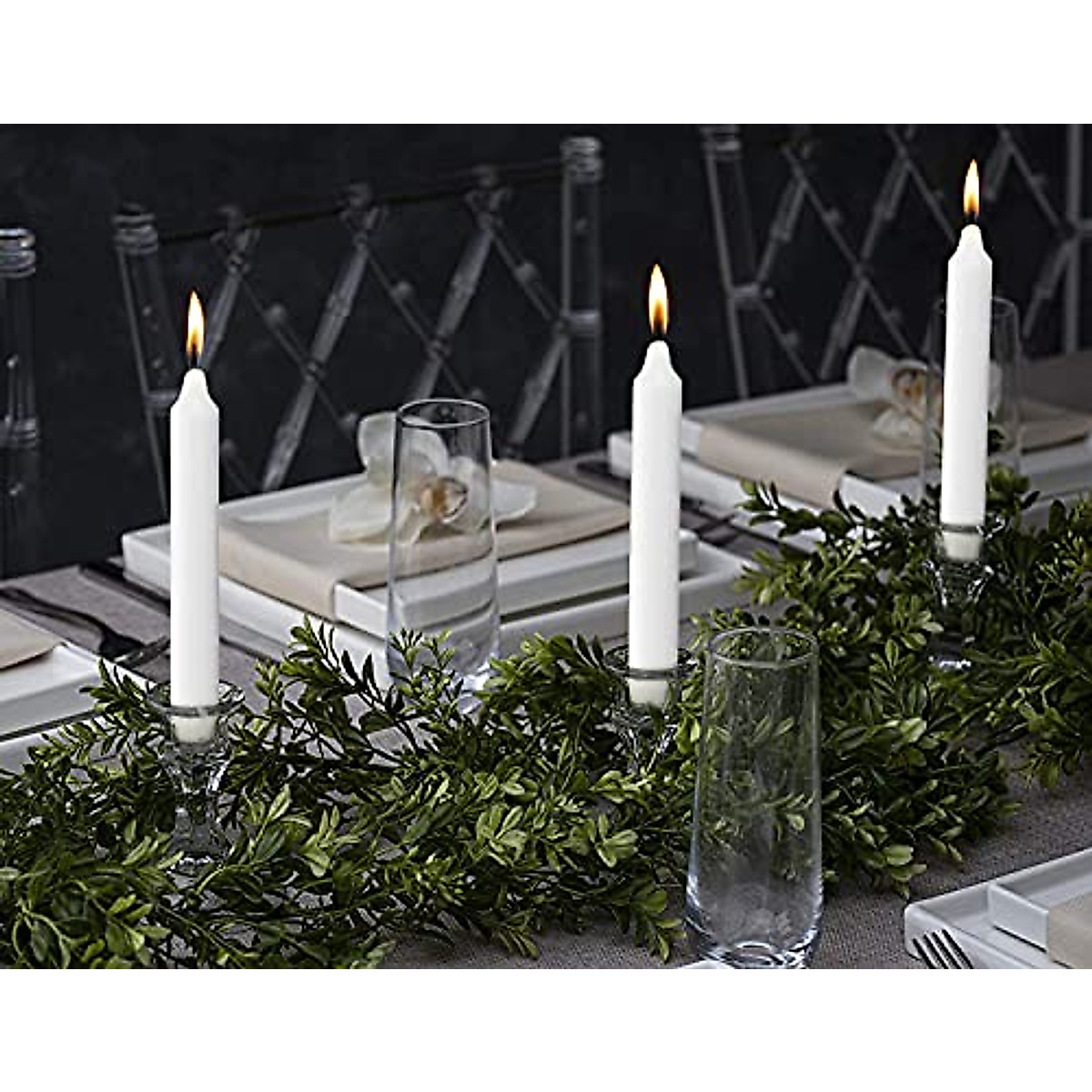 BOLSIUS White Household Candles Bulk Pack 45 Count - Unscented Dripless 7 Inch Dinner Candlesticks - 6+ Hours Burn Time - Premium European Quality - Consistent Smokeless Flame - 100% Cotton Wick