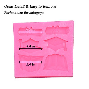 Mini Graduation Mold Graduation Cookie Cutters Graduation Cupcake Toppers Graduation Chocolate Candy Fondant Mold for Graduation Party Supplies