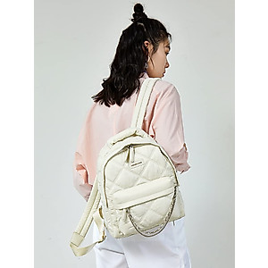 Amazing Song Puffer Quilted Backpack for Women, with Box Designer Waterproof Lightweight Puffy Daypack Travel Work