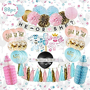 Gender Reveal Decorations Set , Gender Reveal Party Decorations, Baby Gender Reveal Party Supplies, Baby Gender Reveal Ideas, Gender Reveal Balloons Boy or Girl Gender Reveal Party Supplies Kit 80 pcs